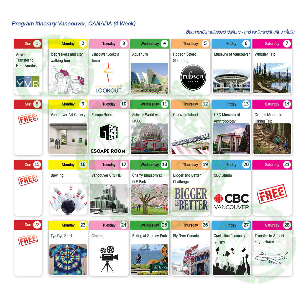 Study Tour /Summer Course – Youth Exchange Scholarship (YES)